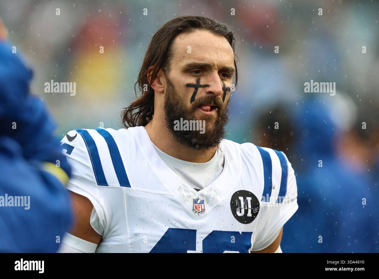 Indianapolis Colts long snapper Luke Rhodes (46) walks the sideline ...