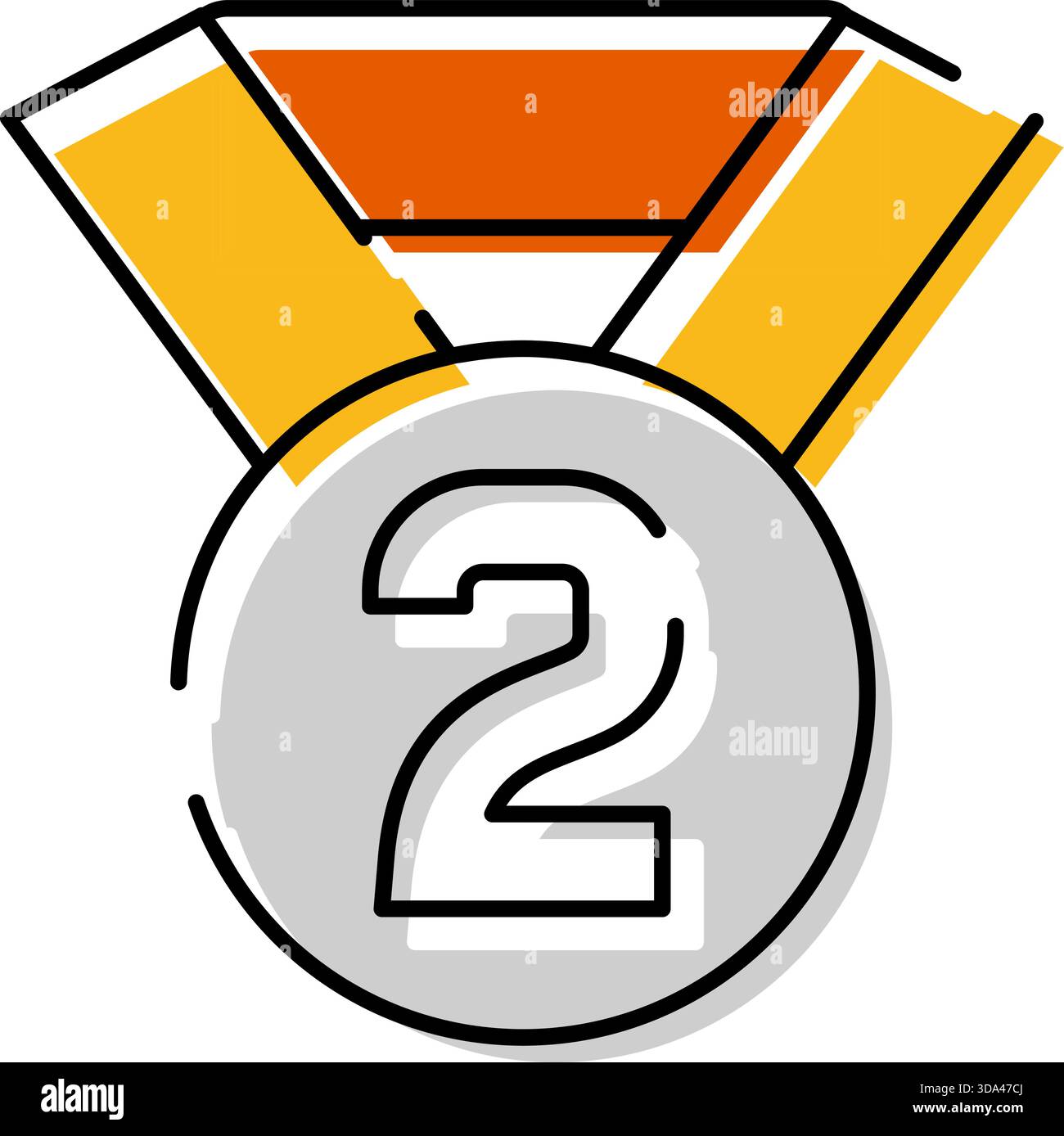 Silver medal recognizing second place achievement in competition Stock ...