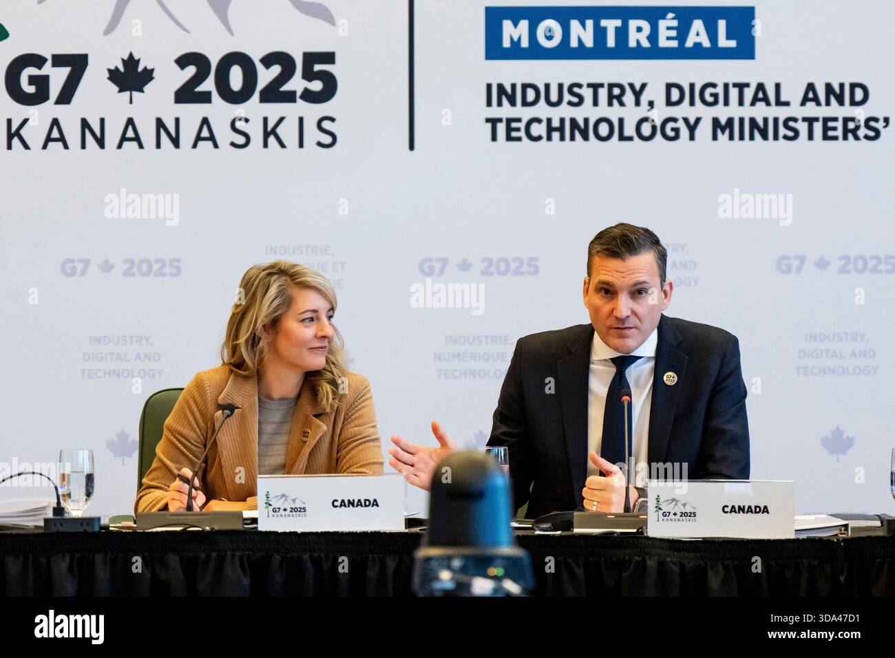 Canada's Minister of Industry Melanie Joly, left, and Minister of ...