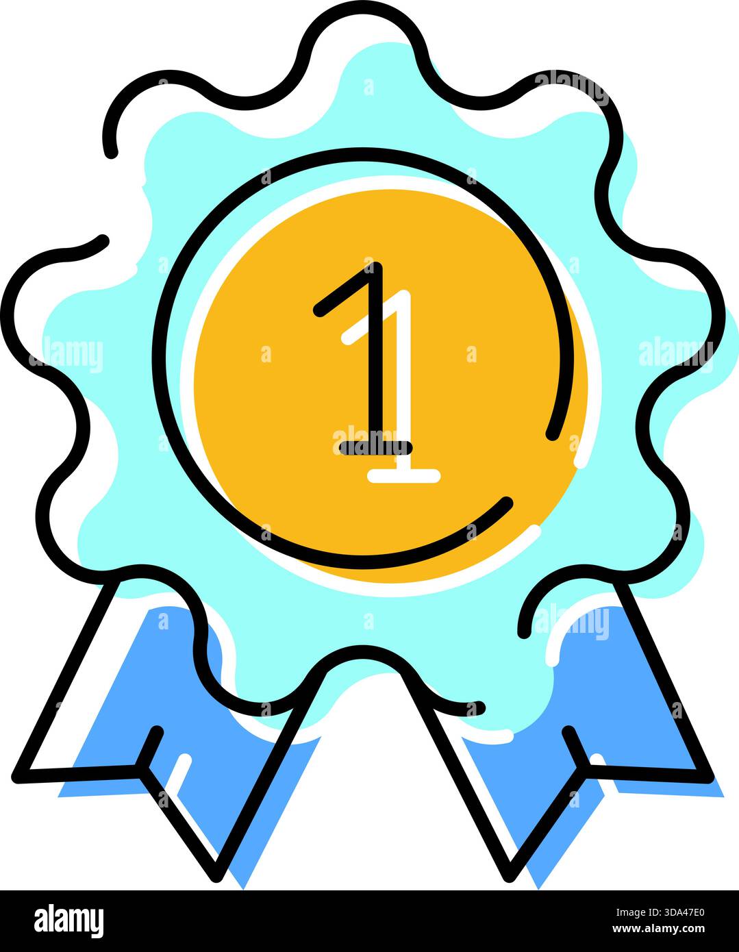 Winning success award with first place number one ribbon Stock Vector ...