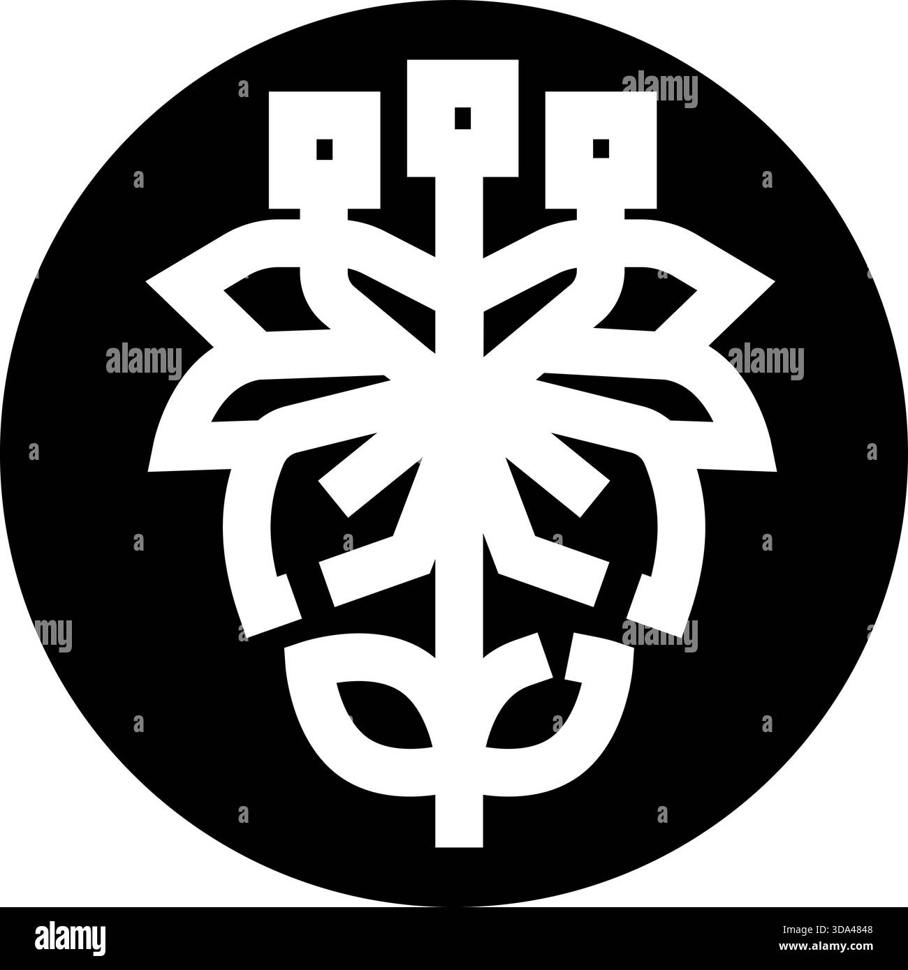 Traditional japanese kamon symbol showing stylized flower emblem Stock ...
