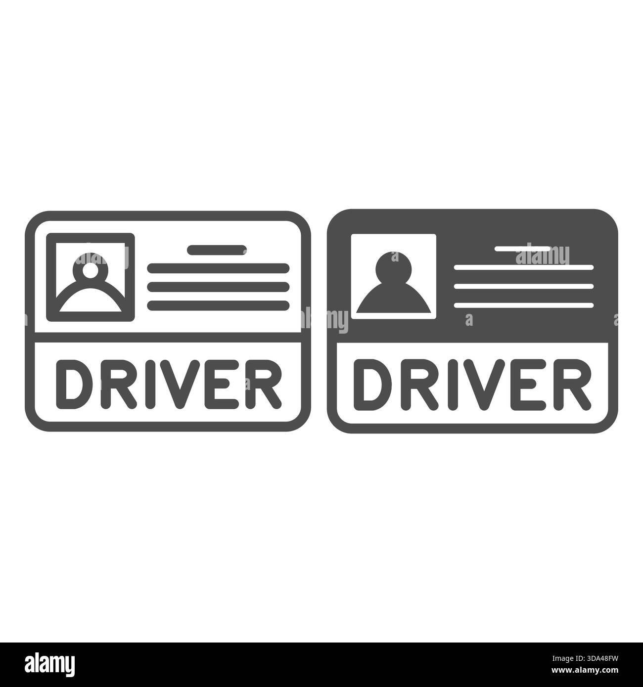 Driver identity badge line and solid icon, driver license concept ...