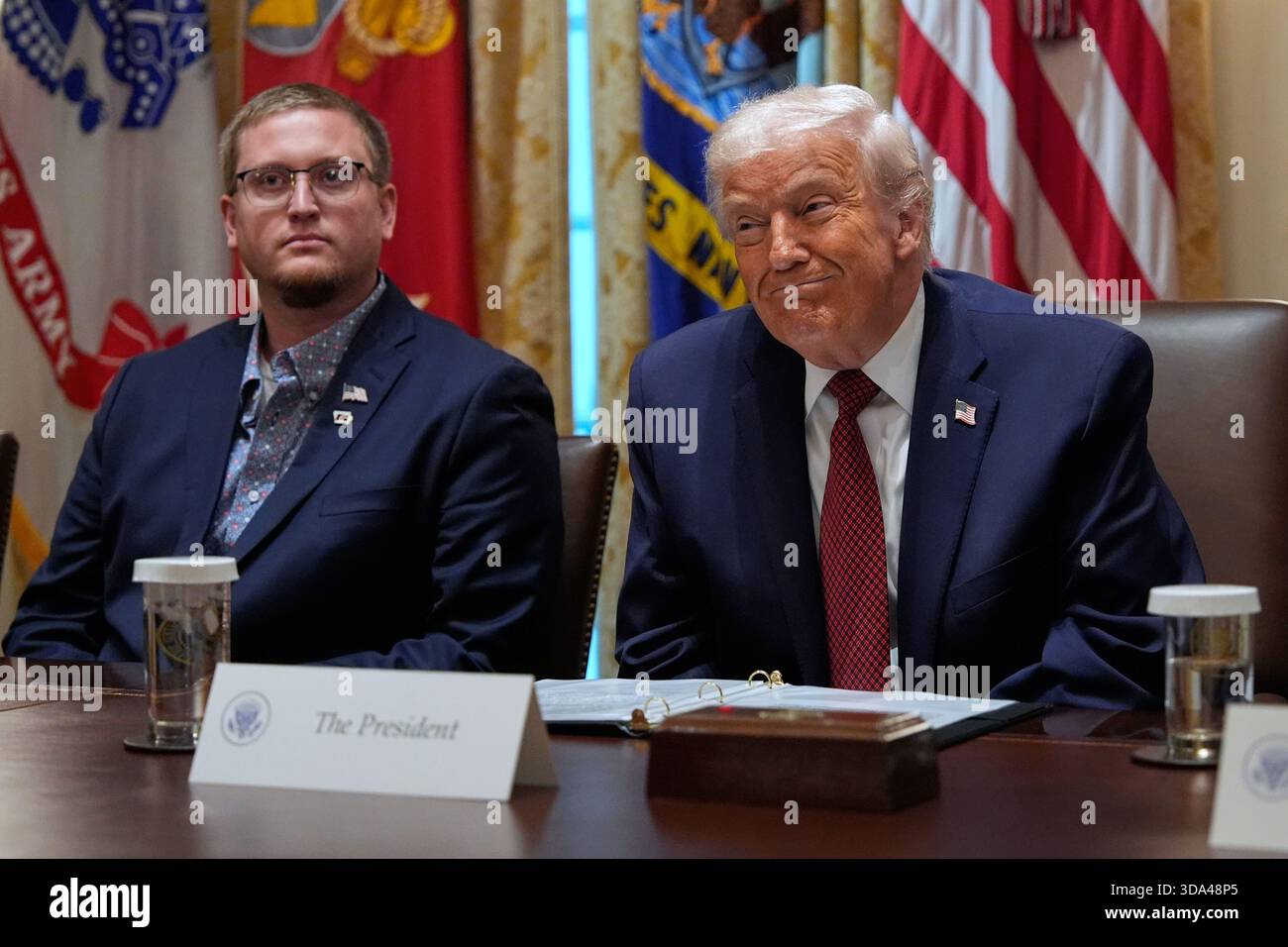 President Donald Trump speaks during a roundtable on farm subsidies in ...