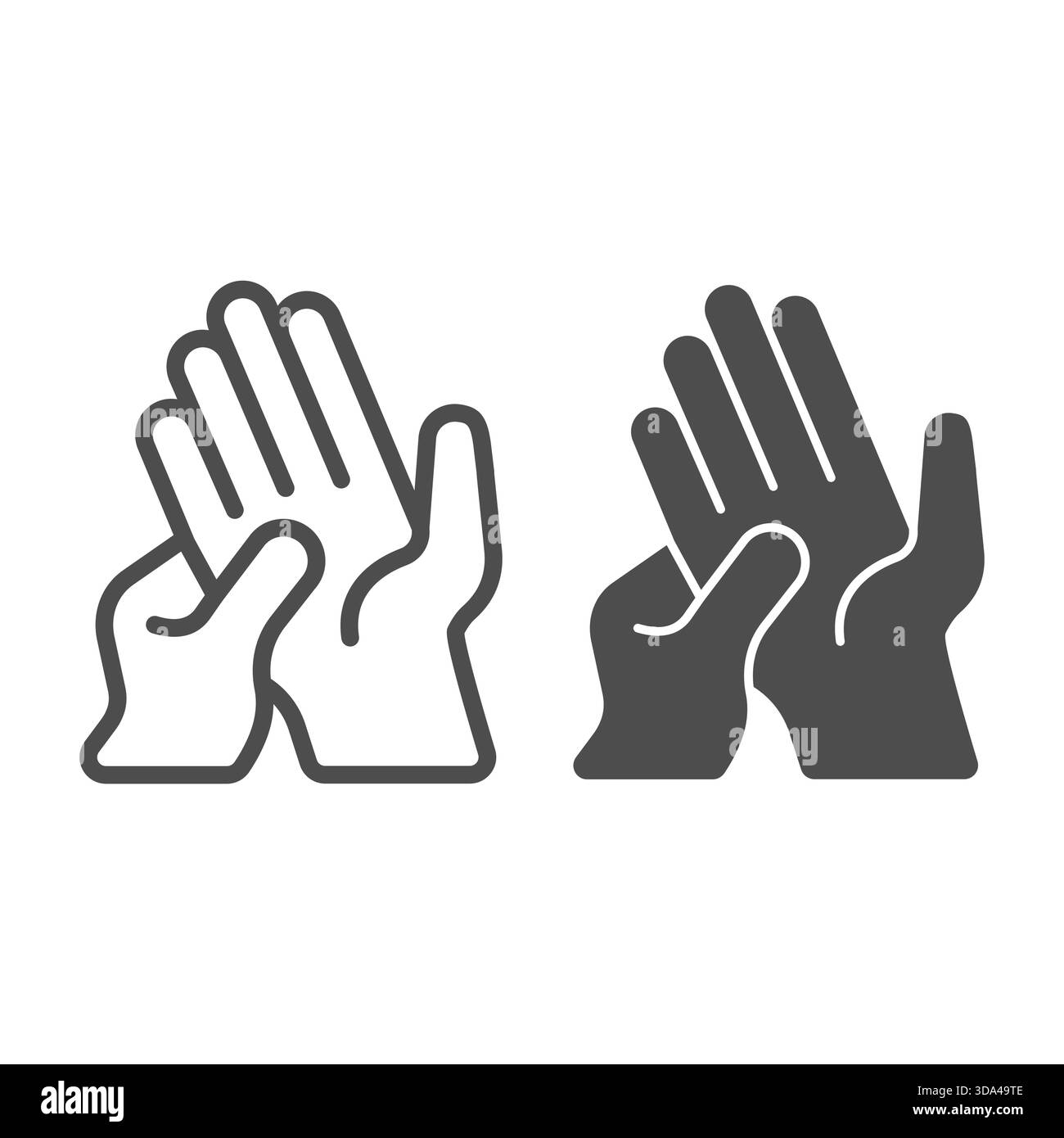 Two hands line and solid icon, family therapy concept. Vector graphics ...