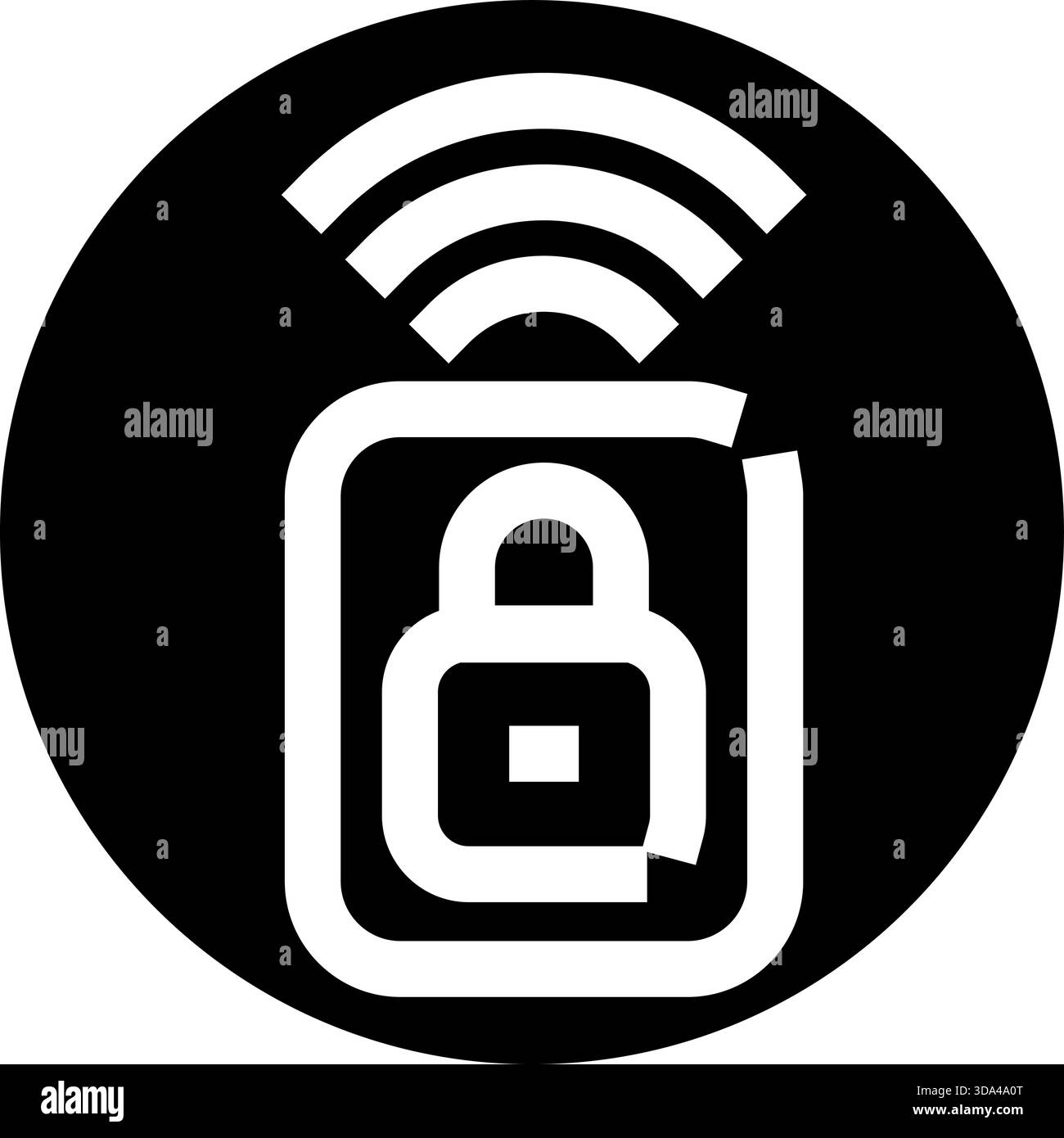 Smart padlock icon sending wireless signal for security Stock Vector ...