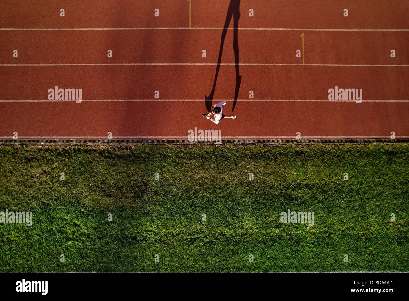 Drone shot man athlete running hi-res stock photography and images - Alamy