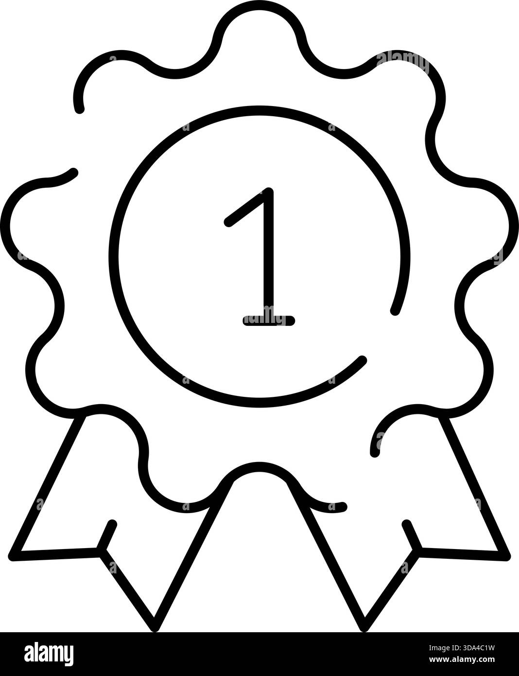 Minimalist ribbon medal Stock Vector Images - Alamy