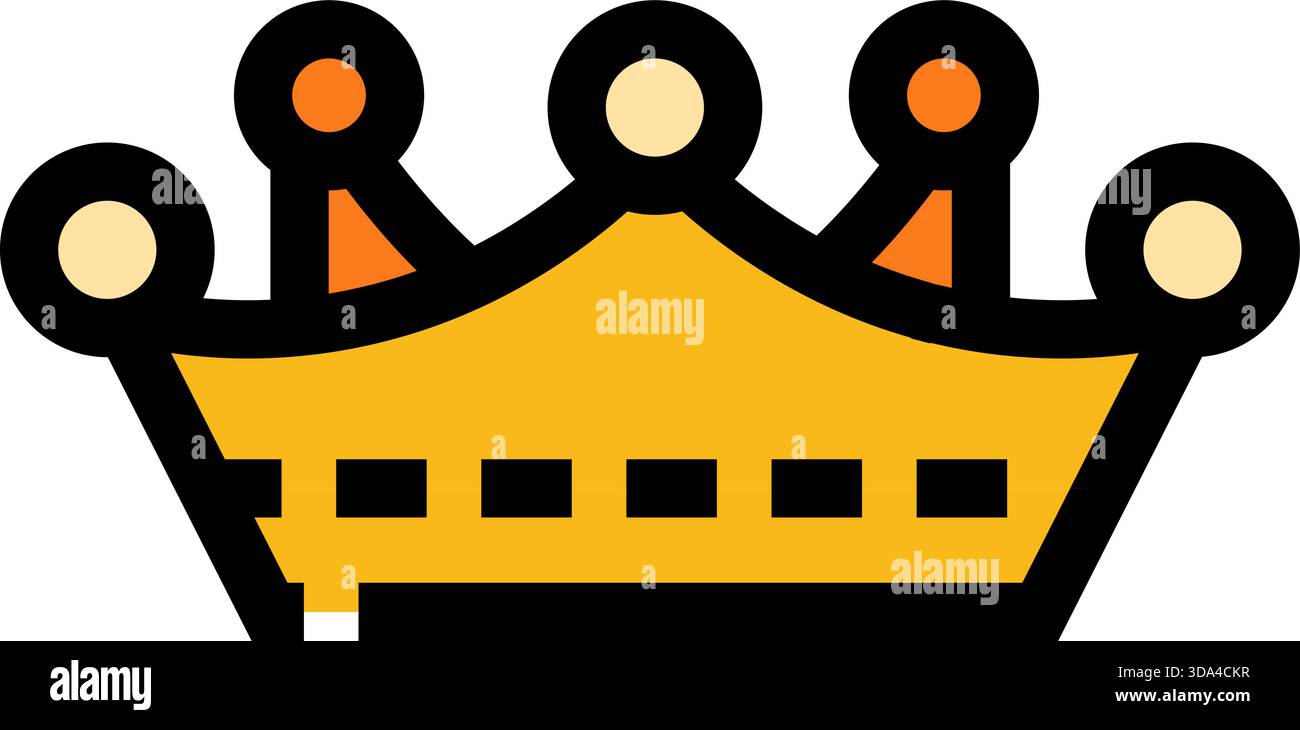 Golden crown icon representing royalty and success on white Stock ...