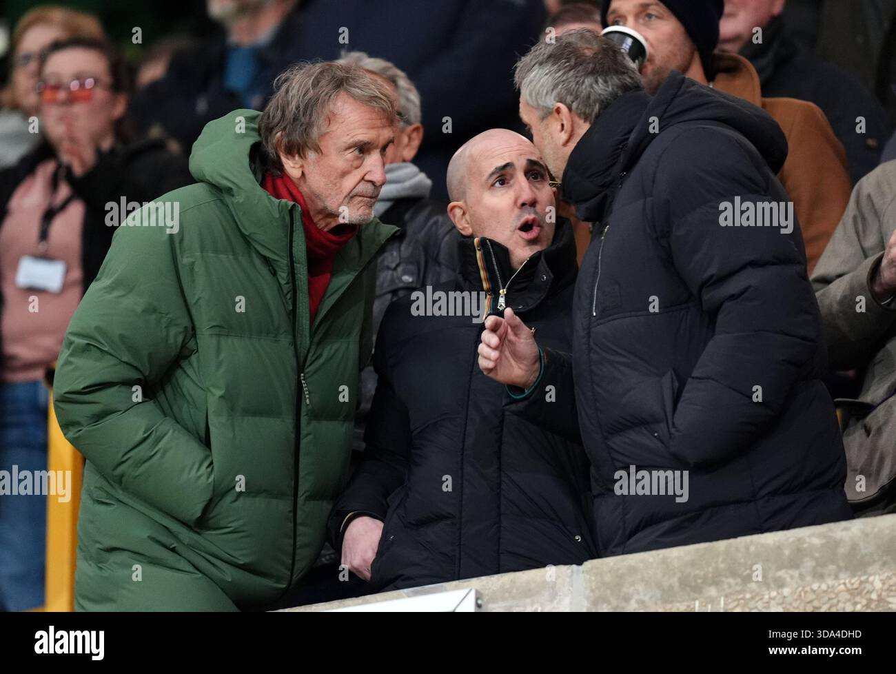 Manchester United minority shareholder Sir Jim Ratcliffe, CEO Omar Berrada (centre) and ...