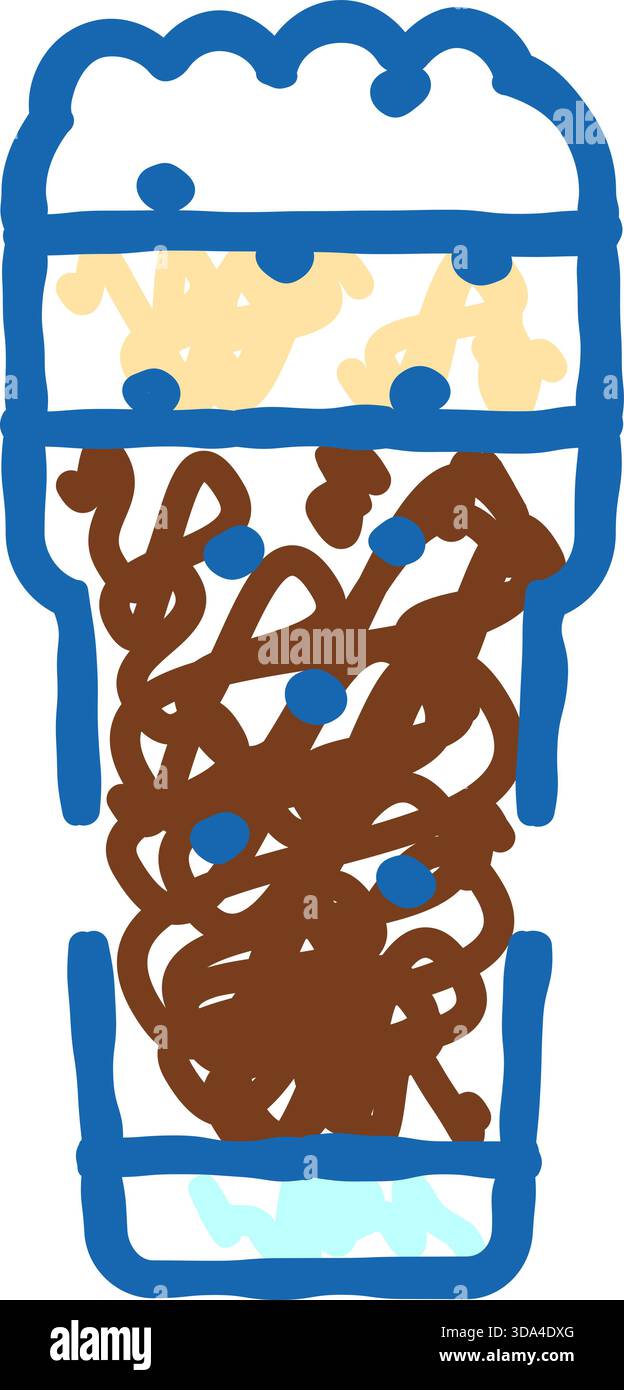 Root beer float beverage drawing with ice cream and soda Stock Vector ...