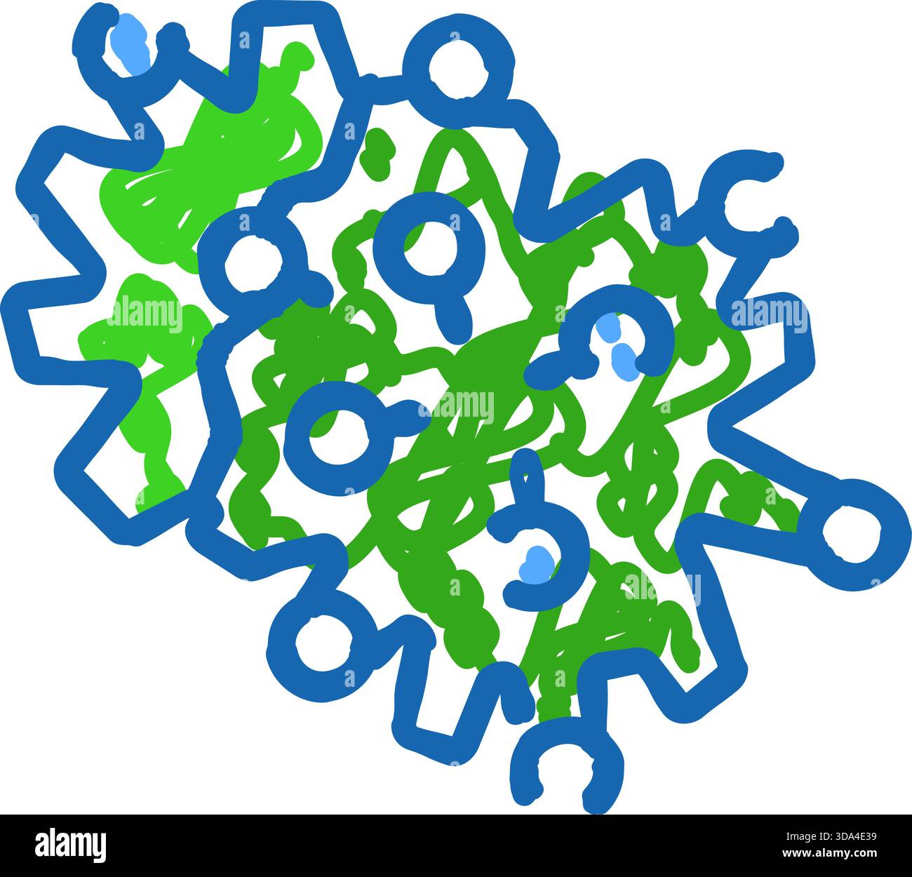 Abstract molecular protein structure diagram illustrating biology ...