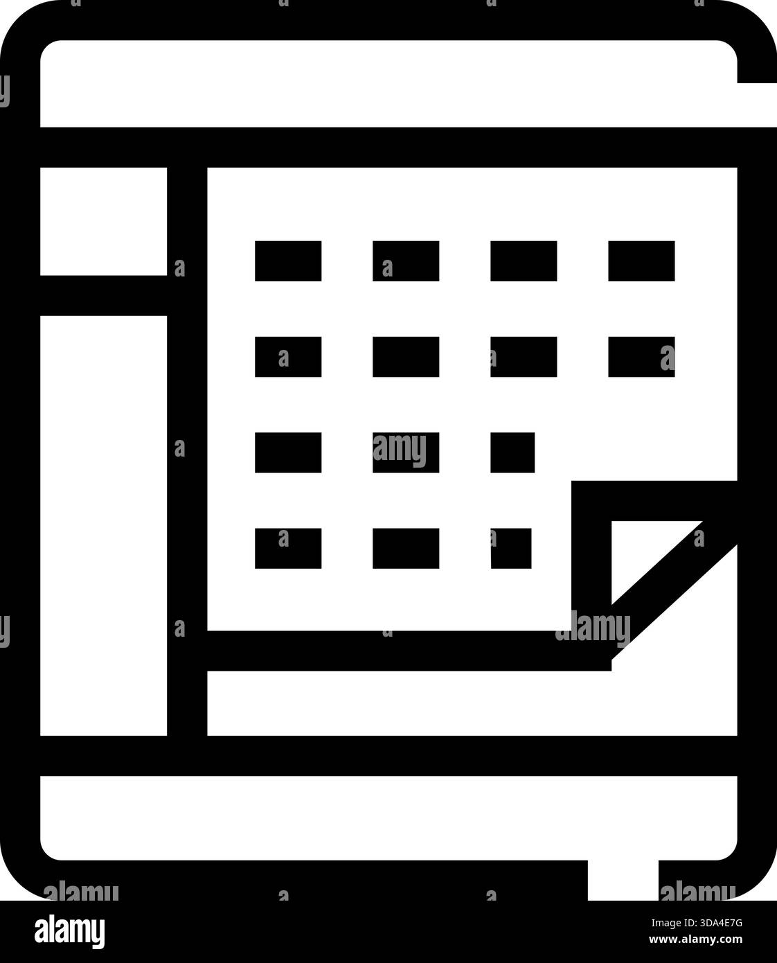 Spreadsheet document icon showing data organization grid Stock Vector ...