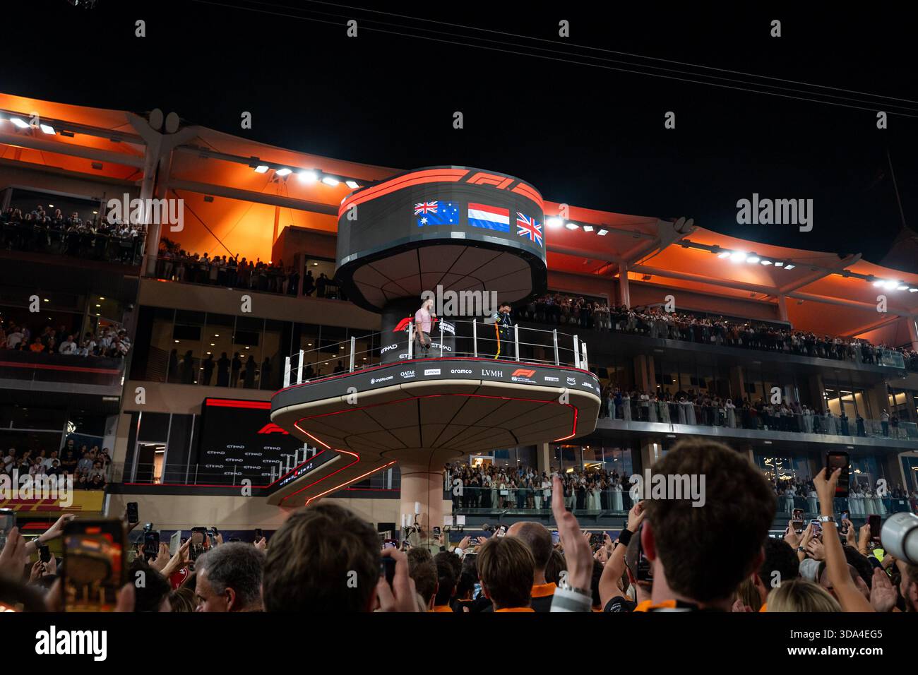 Lando Norris (McLaren Formula 1 Team, Great Britain, #04) celebrates on ...