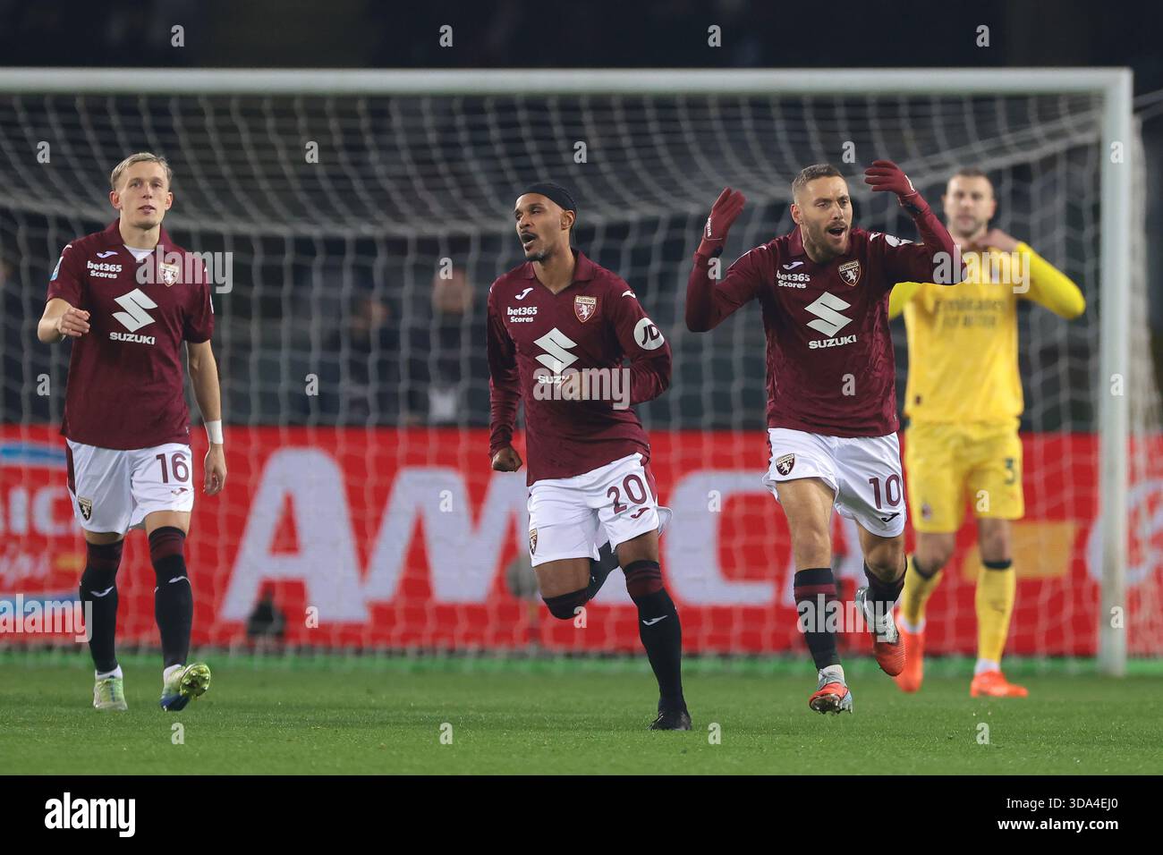 Turin, Italy, 8th December 2025. Nikola Vlasic of Torino FC celebrates ...