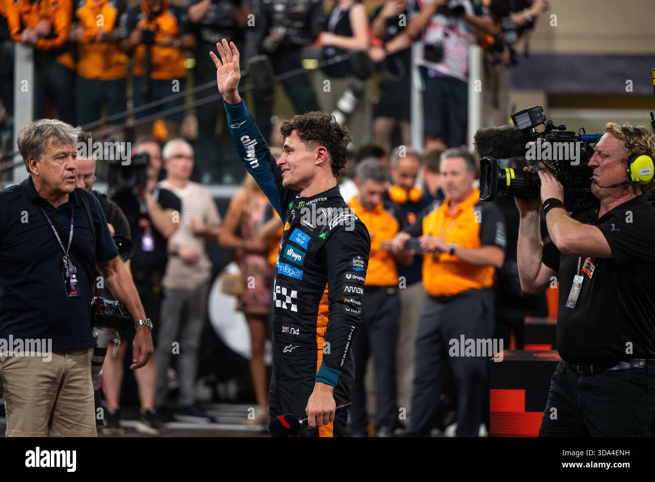 Lando Norris (McLaren Formula 1 Team, Great Britain, #04) celebrates in ...