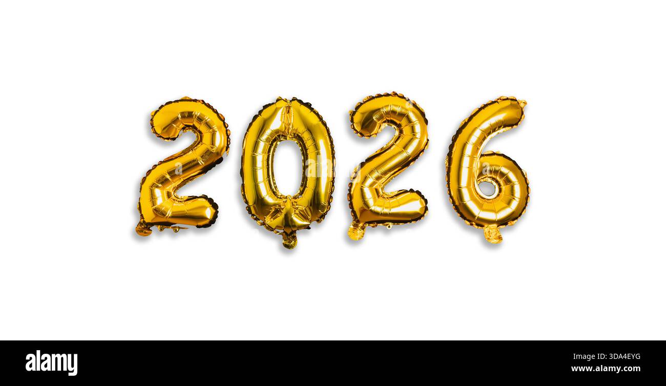 White gold number 2026 on hi-res stock photography and images - Alamy