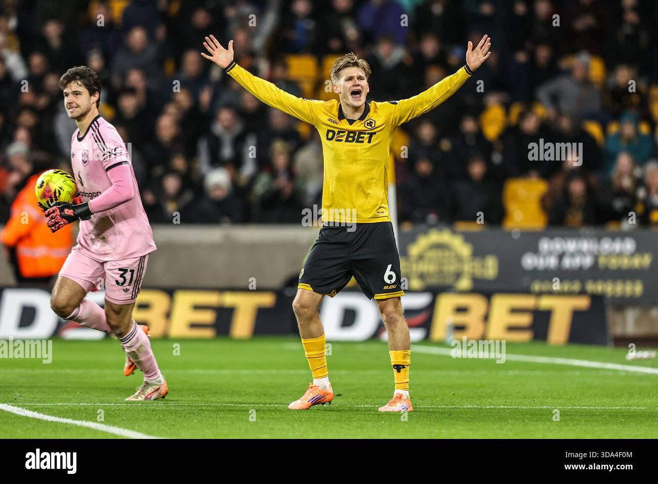 David Moller Wolfe of Wolverhampton Wanderers appeals for a corner ...
