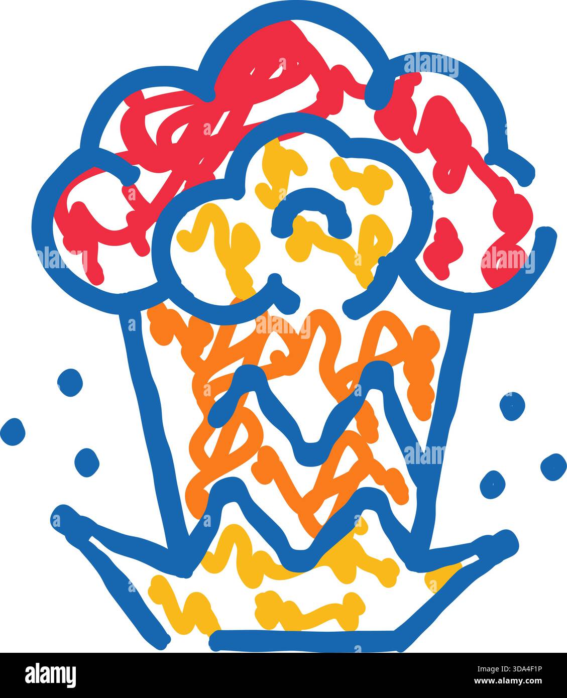 Volcano eruption doodle in abstract line art style Stock Vector Image ...