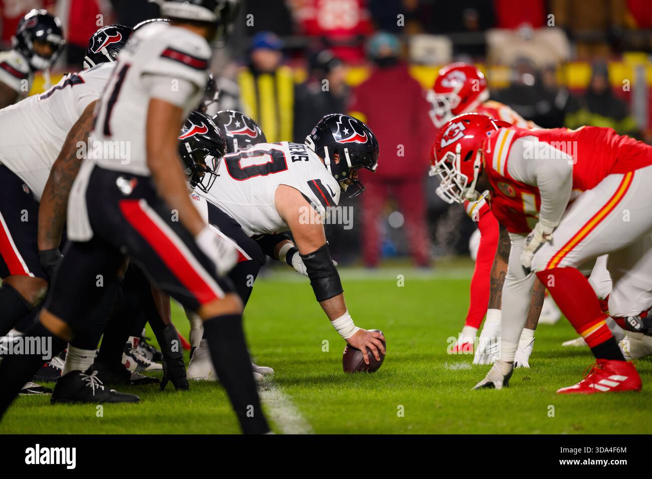 The Houston Texans and Kansas City Chiefs line up during the first half ...