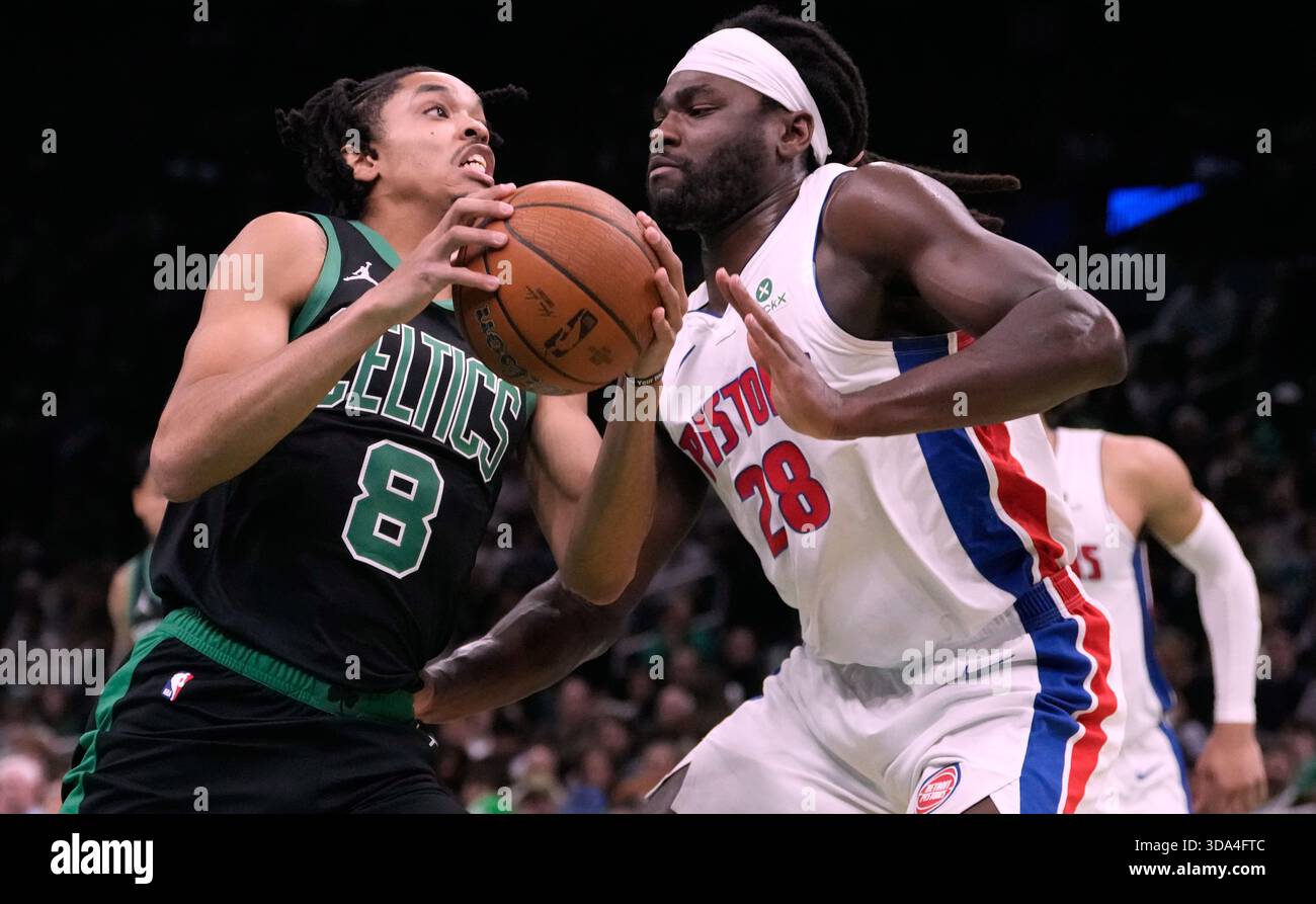 Boston Celtics forward Josh Minott (8) during an NBA basketball game ...