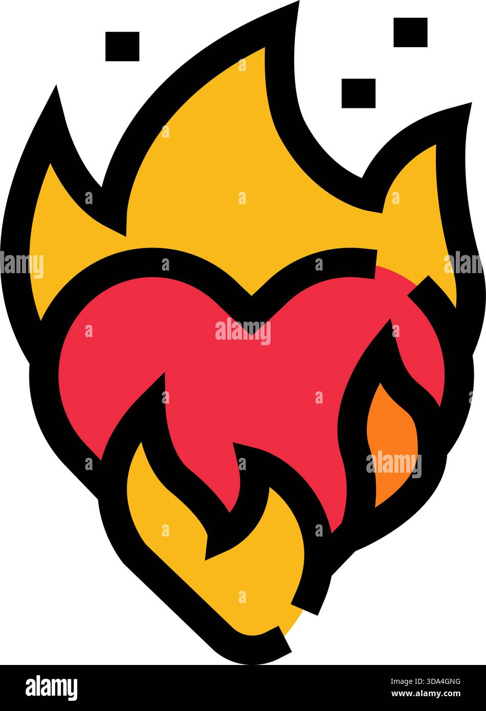 Burning heart line icon Stock Vector Images - Alamy