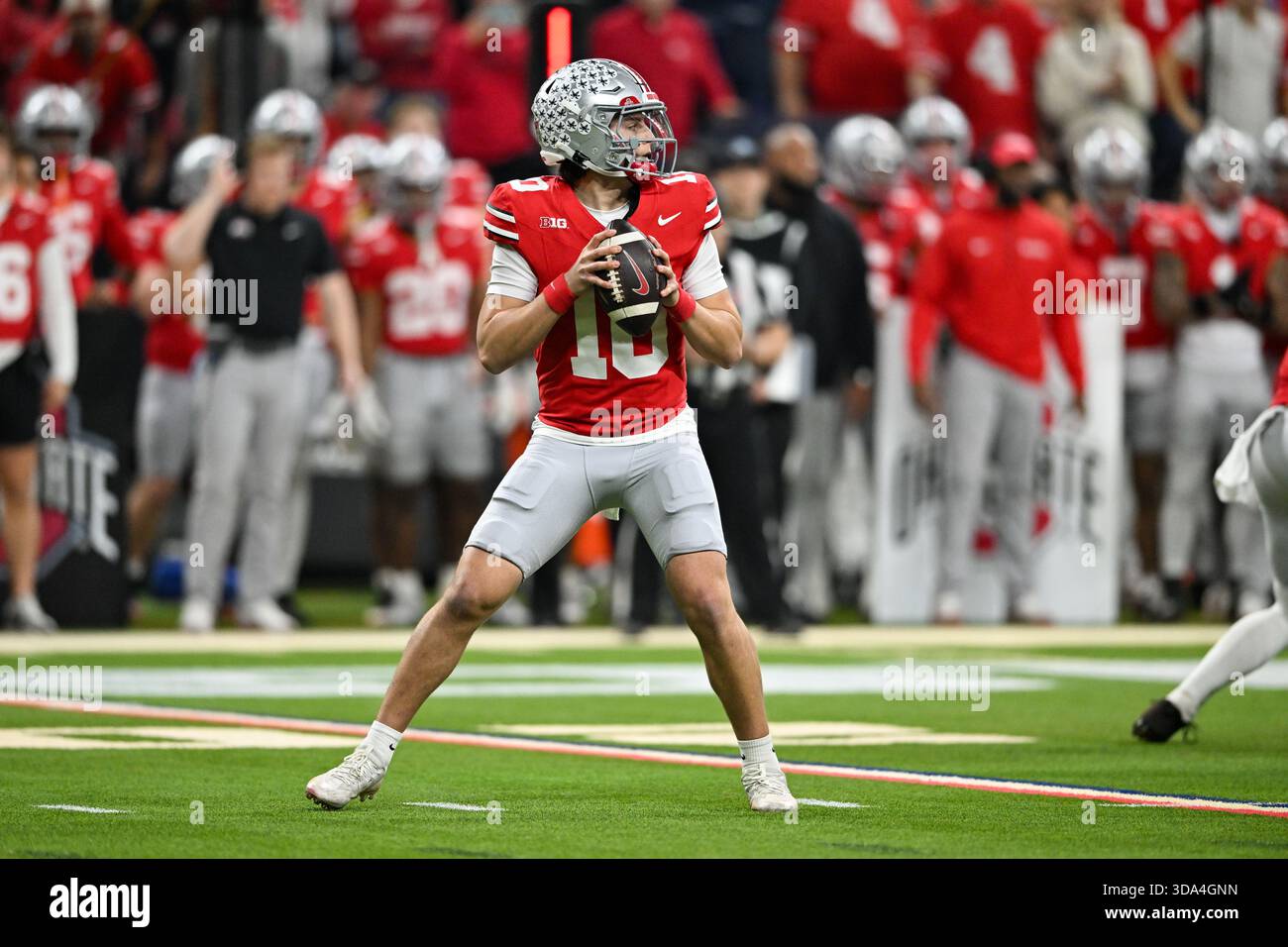 INDIANAPOLIS, IN - DECEMBER 06: Ohio State Buckeyes QB Julian Sayin (10 ...