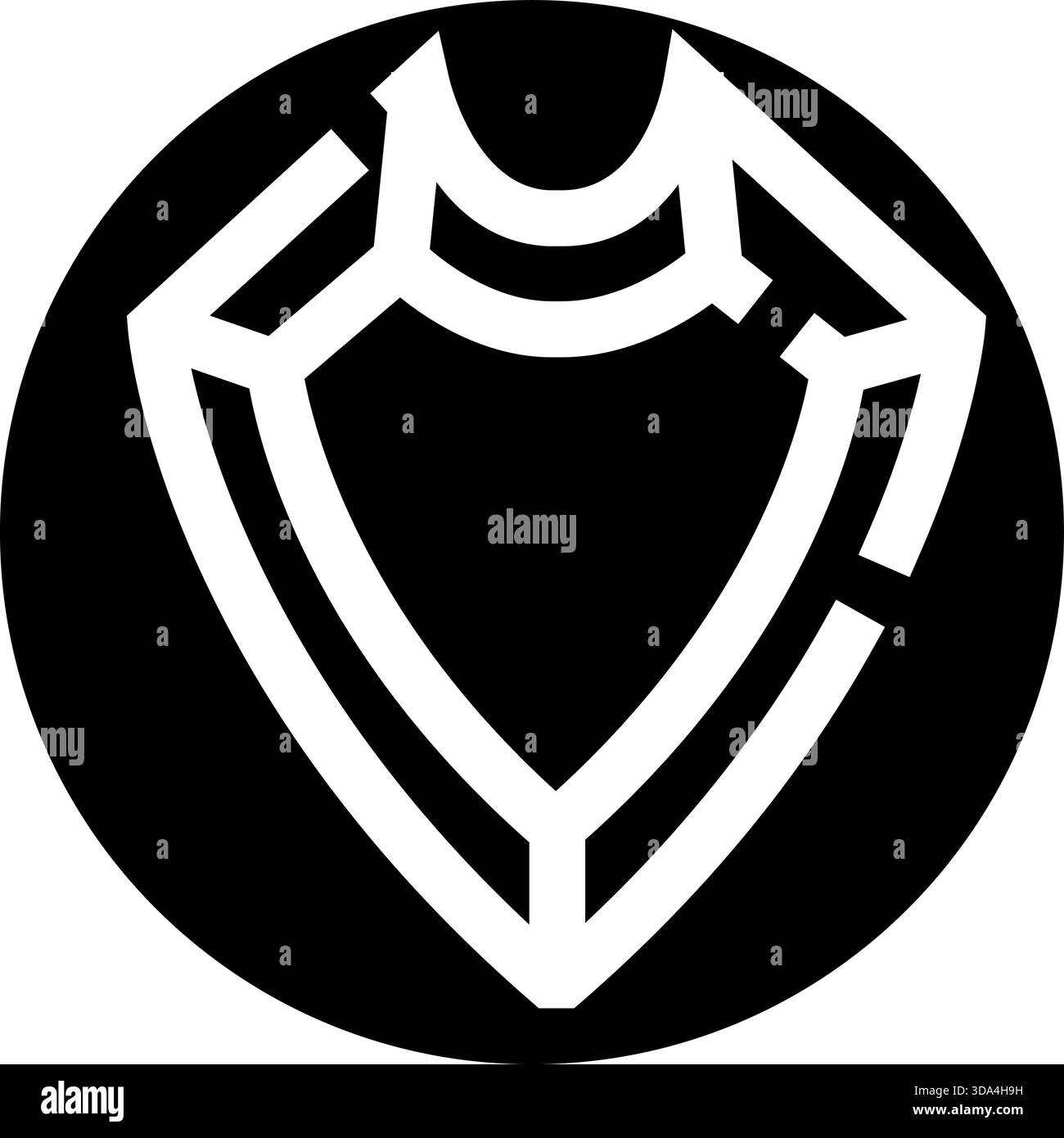 Minimalist shield outline logo Cut Out Stock Images & Pictures - Alamy