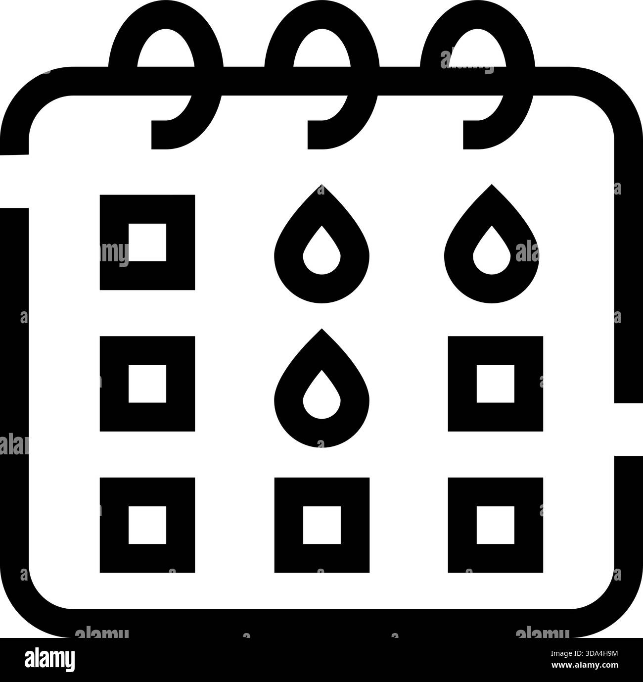Calendar showing menstrual cycle tracking and period dates Stock Vector ...