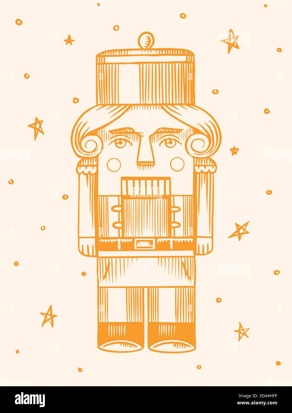 Festive card nutcracker figurine Stock Vector Images - Alamy