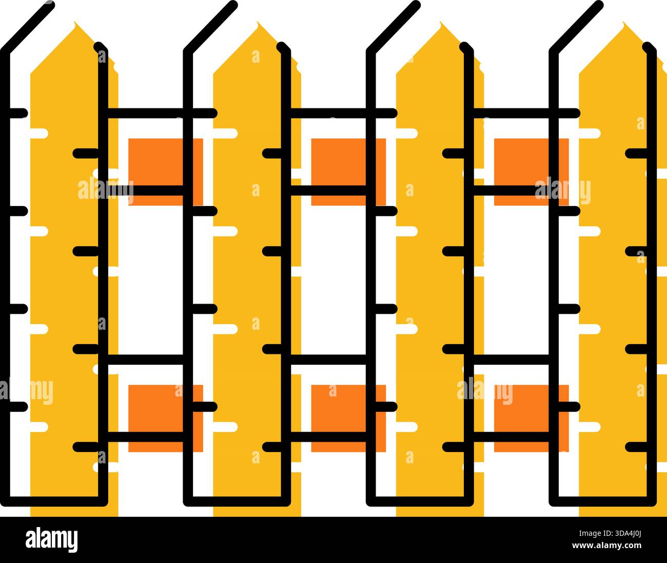 Yellow picket fence creating boundary icon Stock Vector Image & Art - Alamy