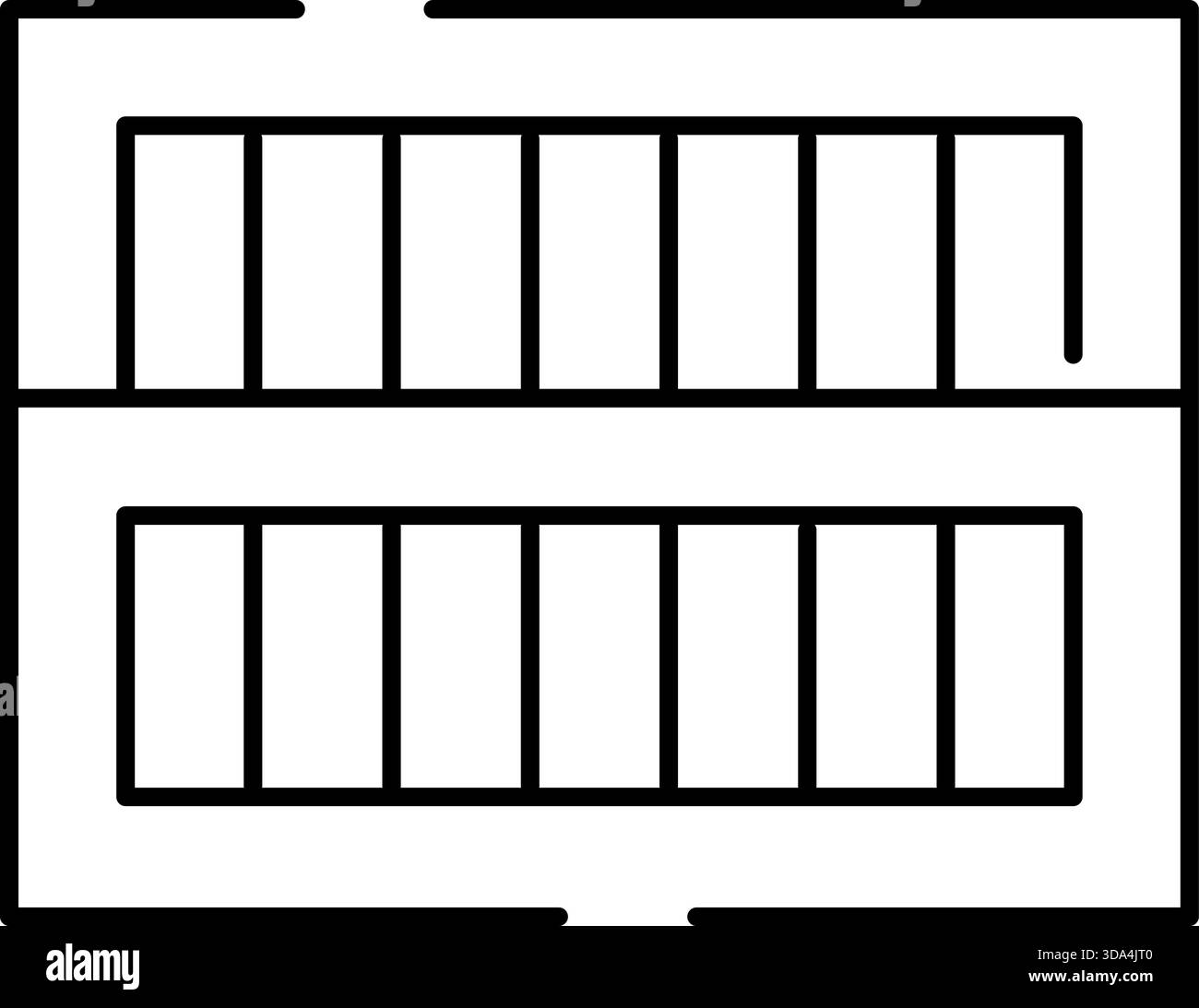 Parking lot plan blueprint showing parking spaces layout Stock Vector ...