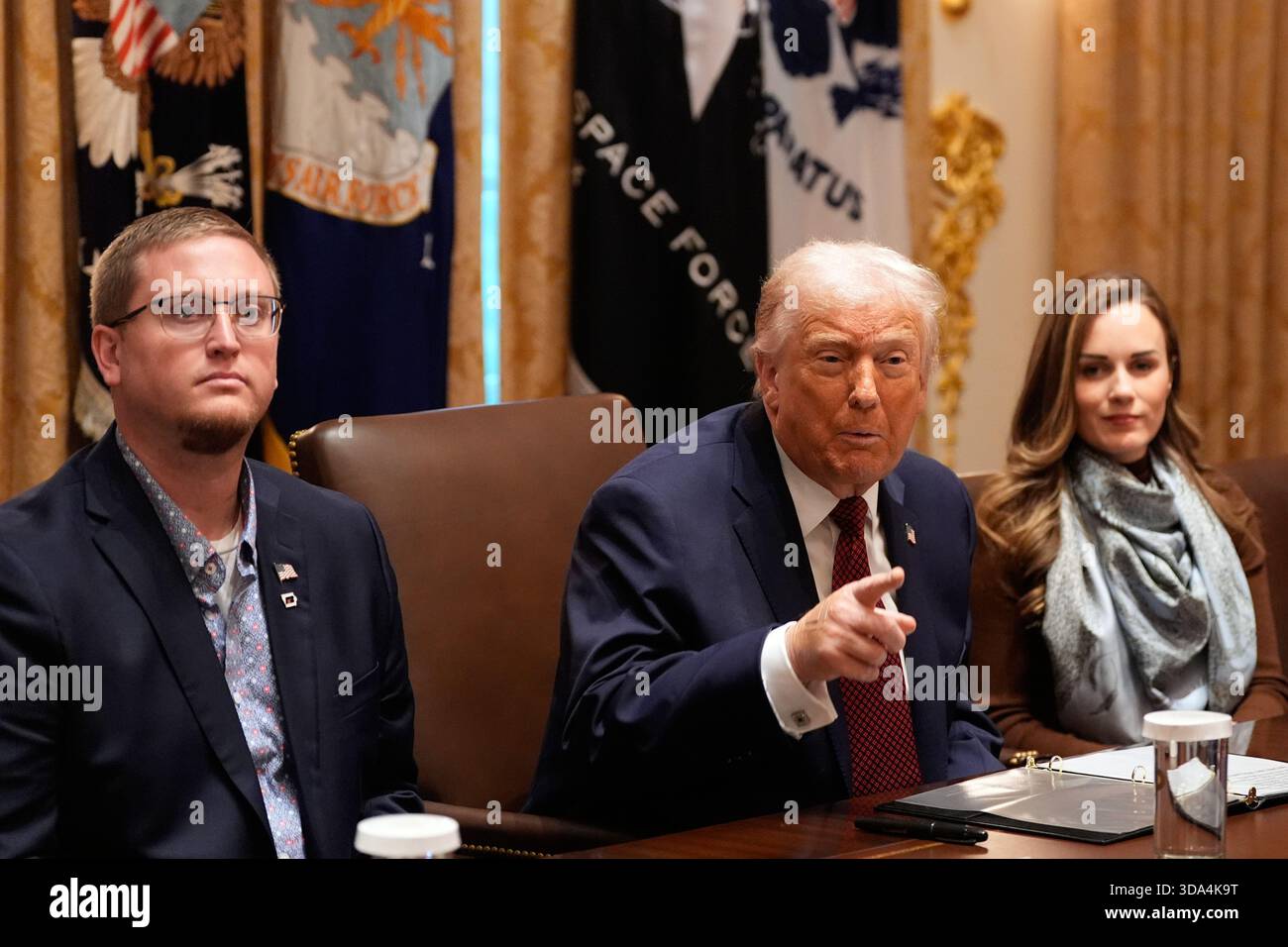 President Donald Trump speaks during a roundtable on farm subsidies in ...