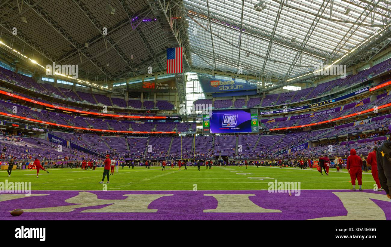 US Bank Stadium during the NFL regular season game at US Bank Stadium ...
