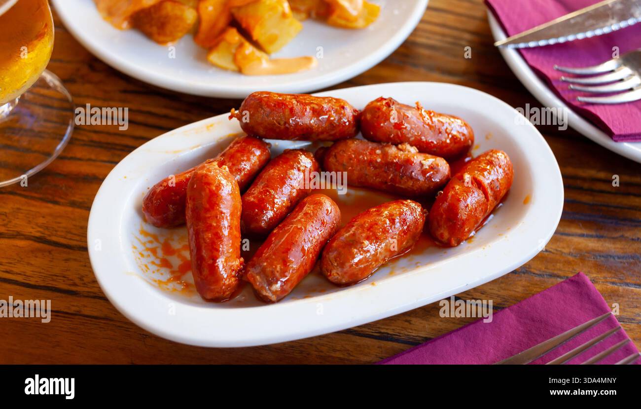 Spanish appetizer, mini chorizo de Navarra Stock Photo - Alamy