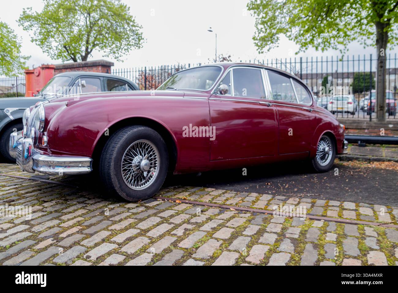 Red jaguar mk2 3 4 litre engine from 1964 at the hi-res stock ...
