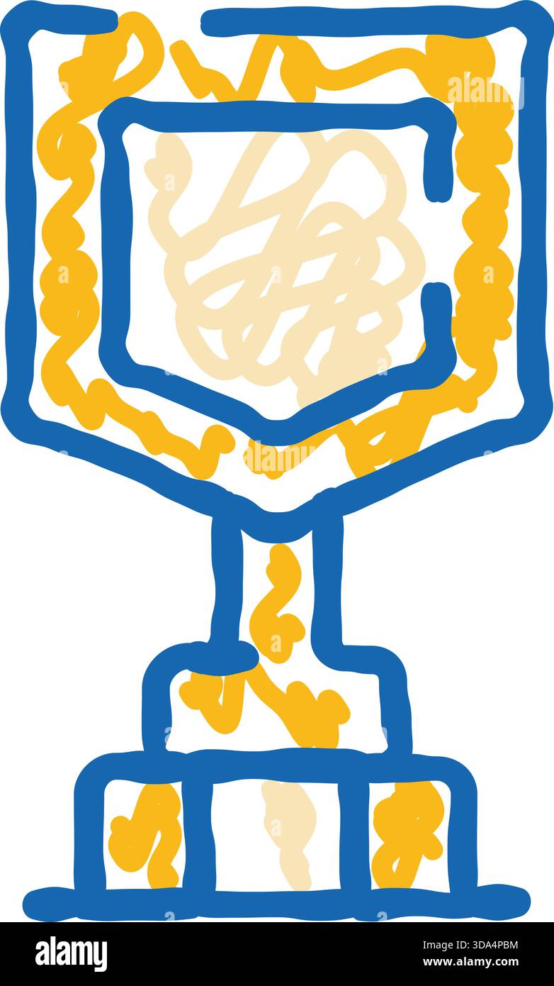 Hand drawn trophy award celebrating achievement and victory Stock ...