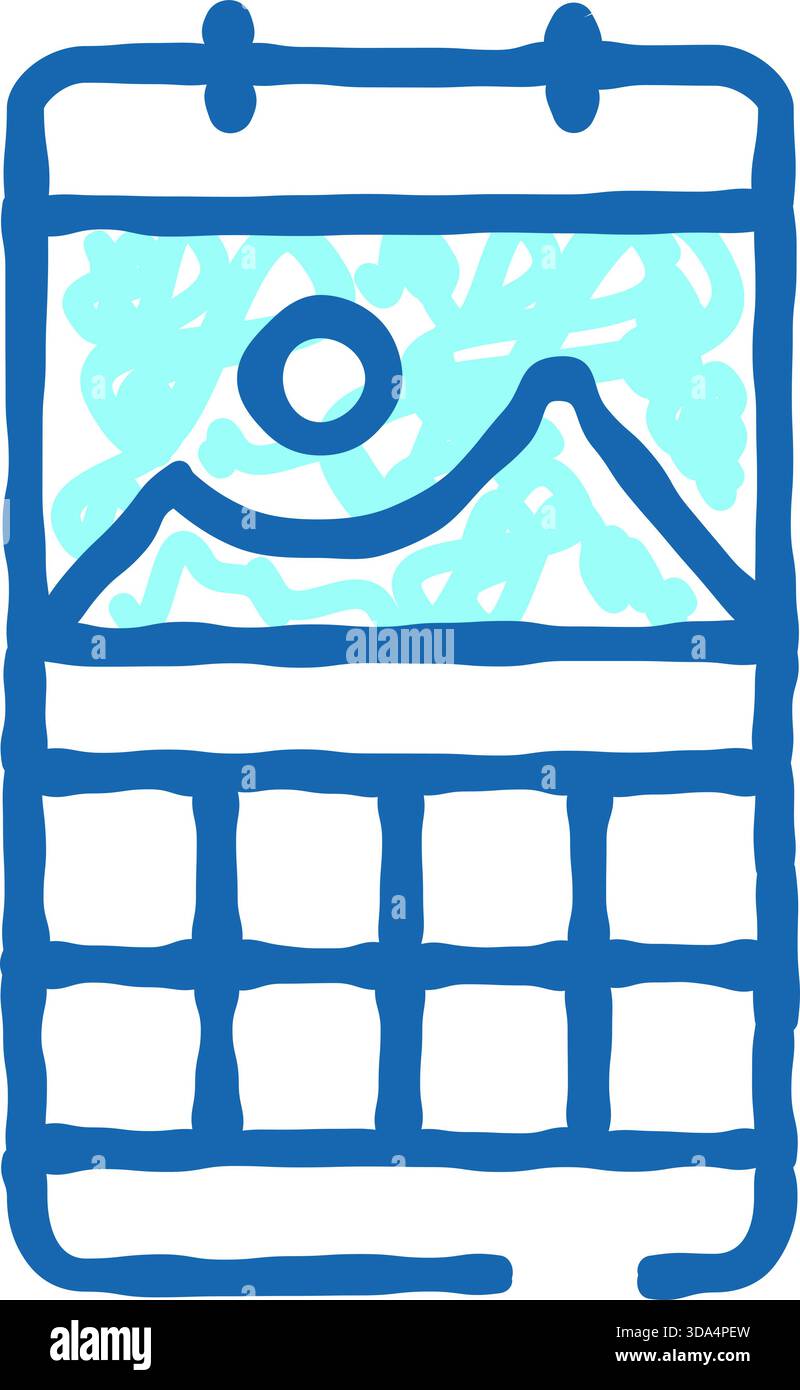 Doodle calendar organizer event Cut Out Stock Images & Pictures - Alamy