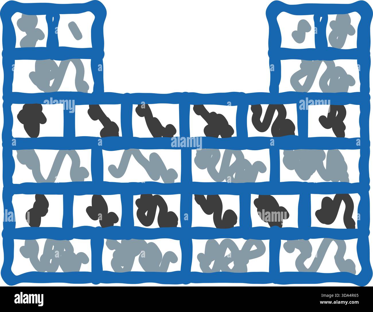 Hand drawn periodic table of elements doodle Stock Vector Image & Art ...