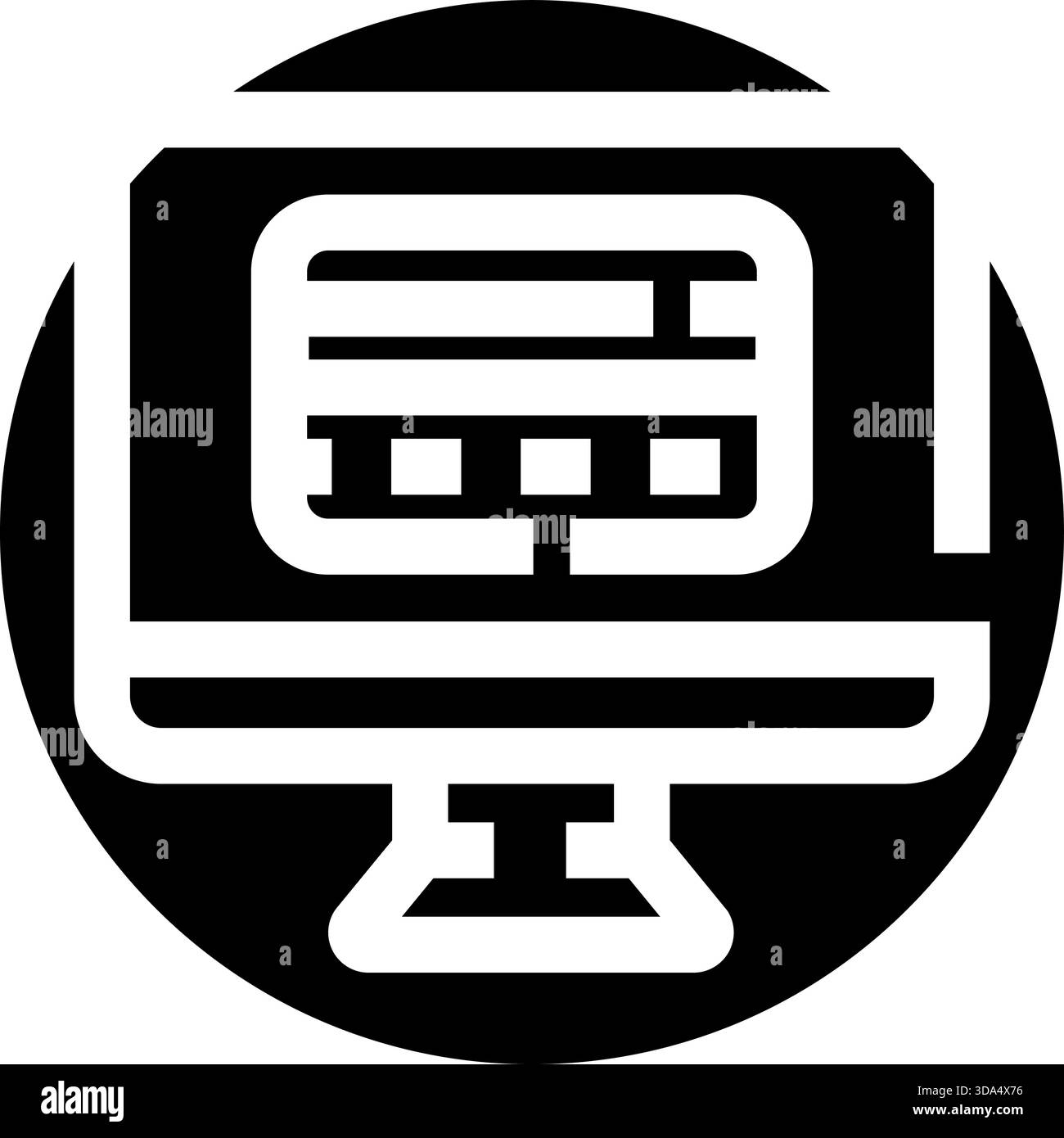 Icon computer screen displaying Black and White Stock Photos & Images ...