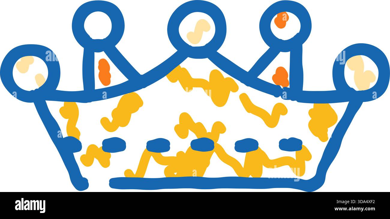 Hand drawn crown representing monarchy, power, and leadership Stock ...