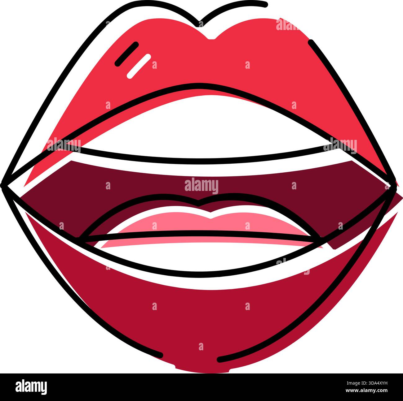 Open red lips talking speaking communication pop art Stock Vector Image ...