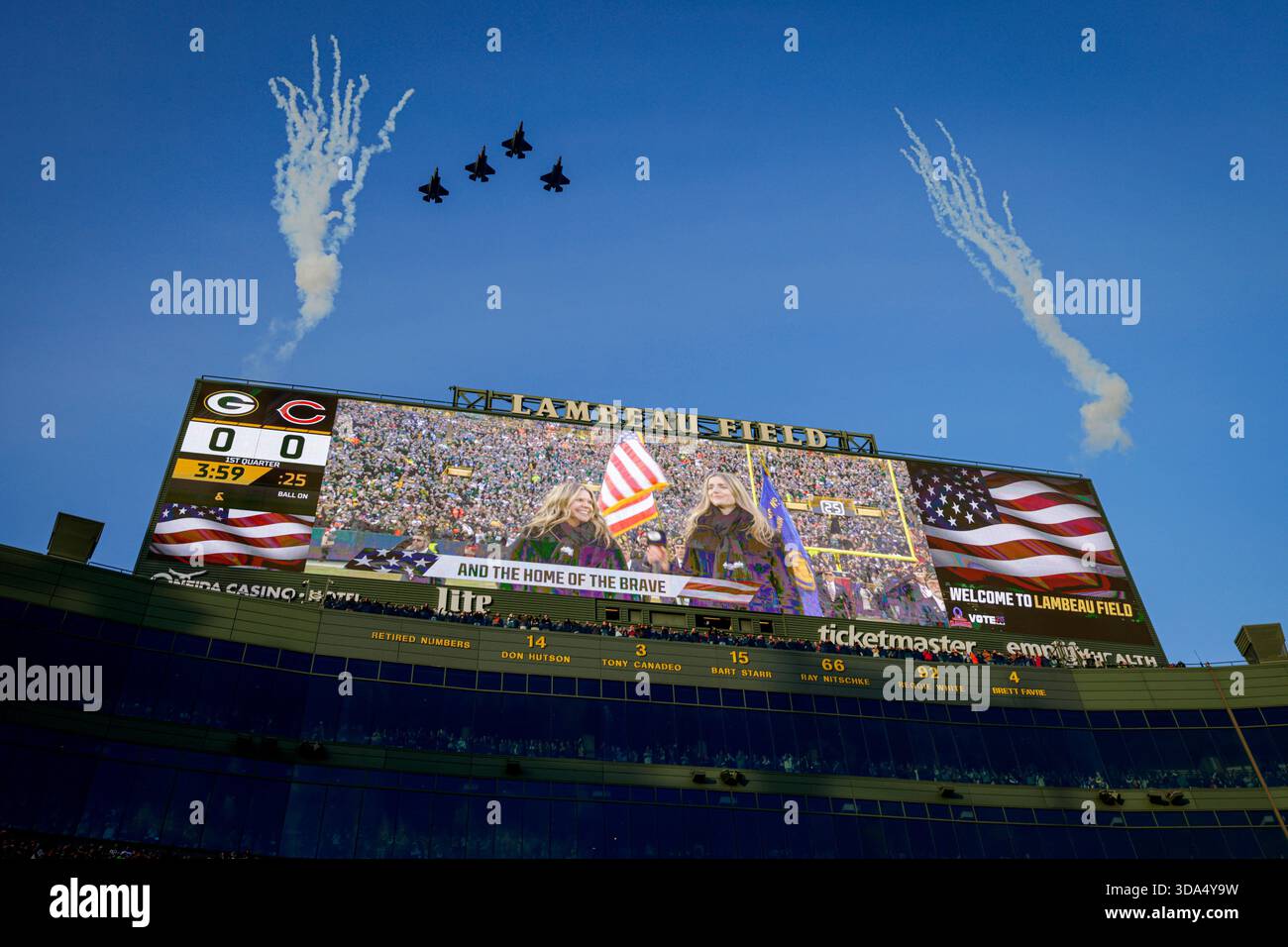 Flyover before an NFL football game Sunday, Dec. 7 2025, in Green Bay ...