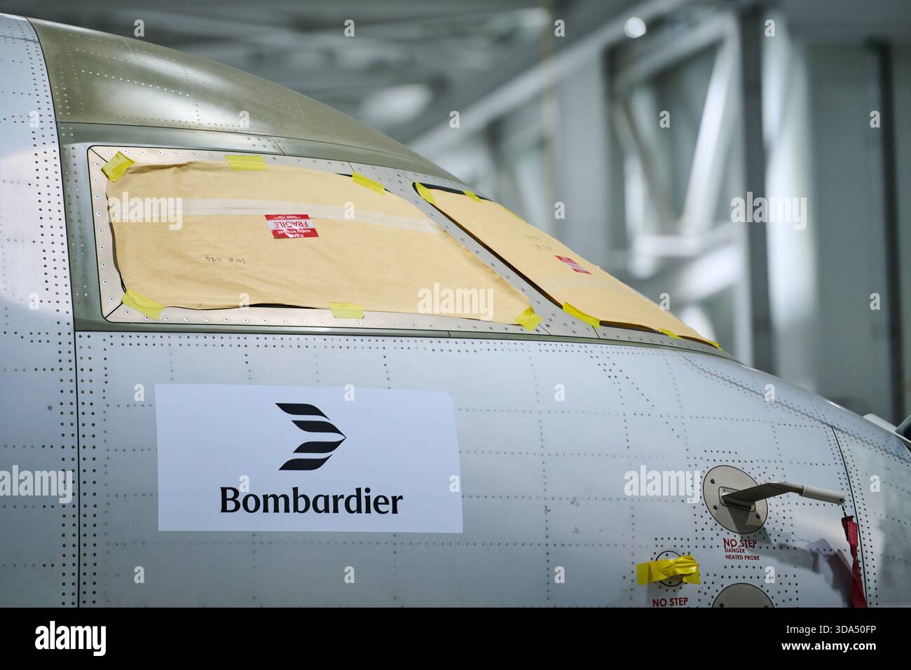 Jet planes are assembled at Bombardier's aircraft assembly centre in ...
