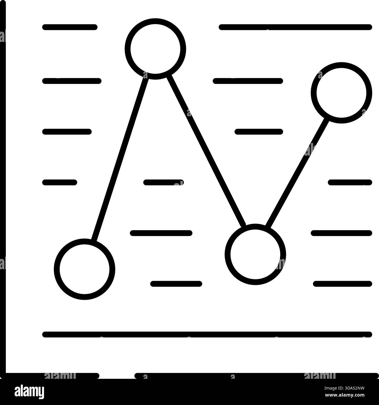 Line graph icon visualizing data analytics statistics Stock Vector ...