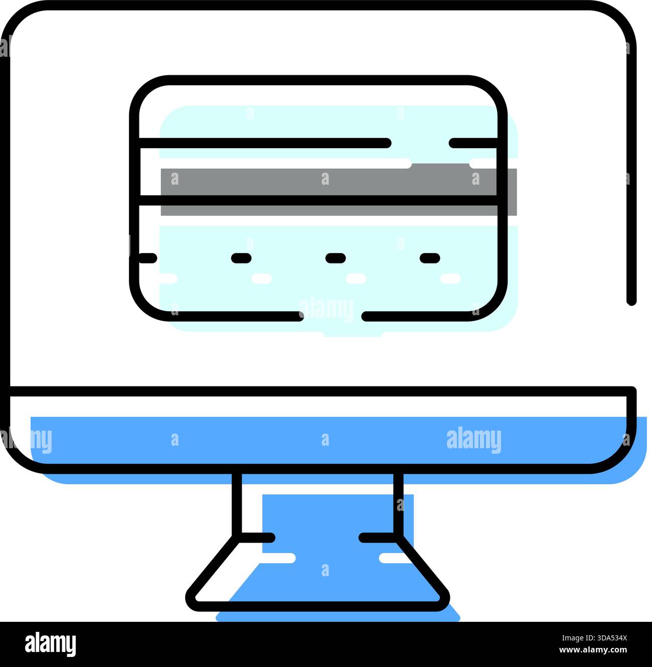 Computer monitor displaying credit card for online payment Stock Vector ...