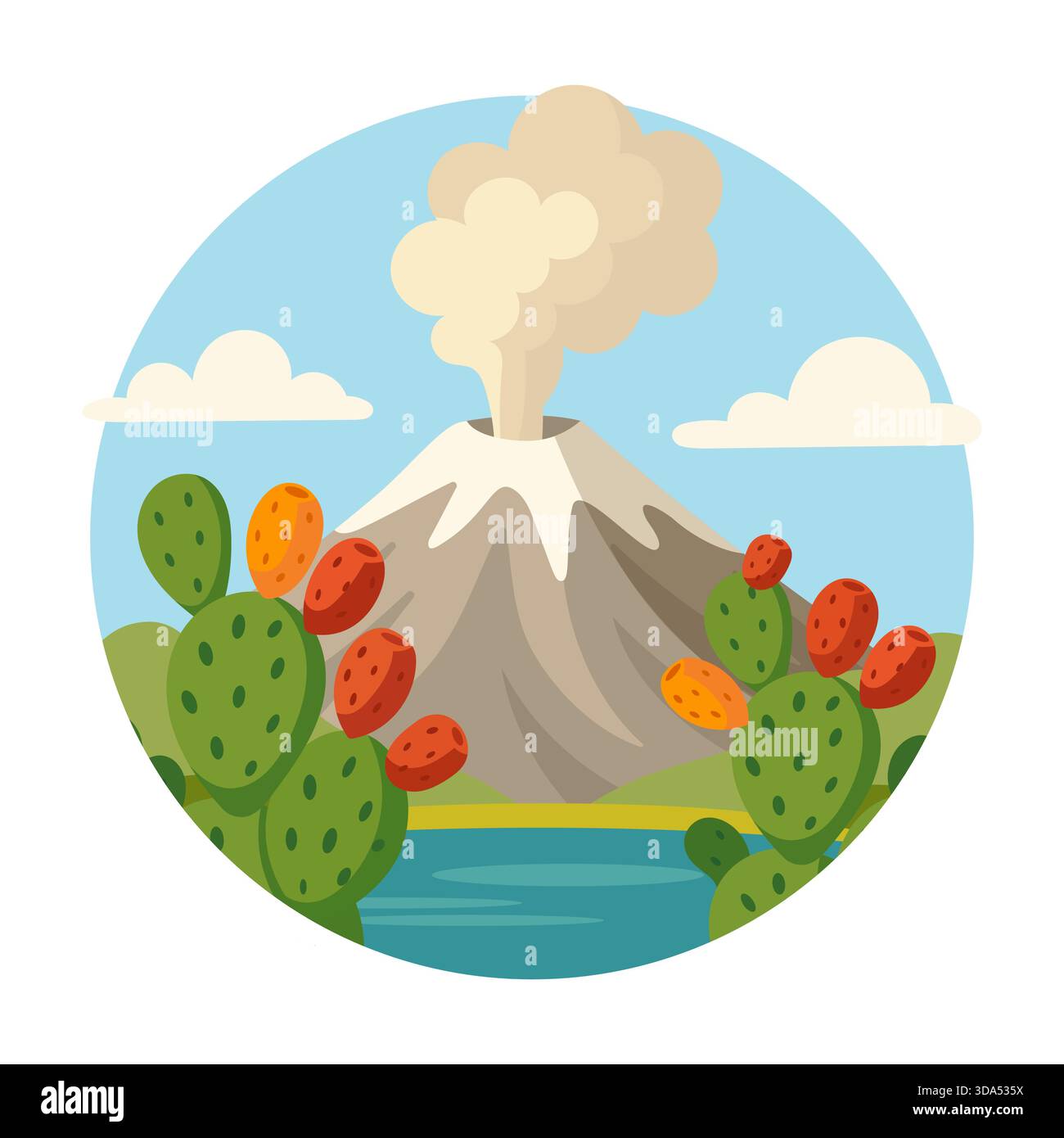 Eruption on etna volcano Stock Vector Images - Alamy