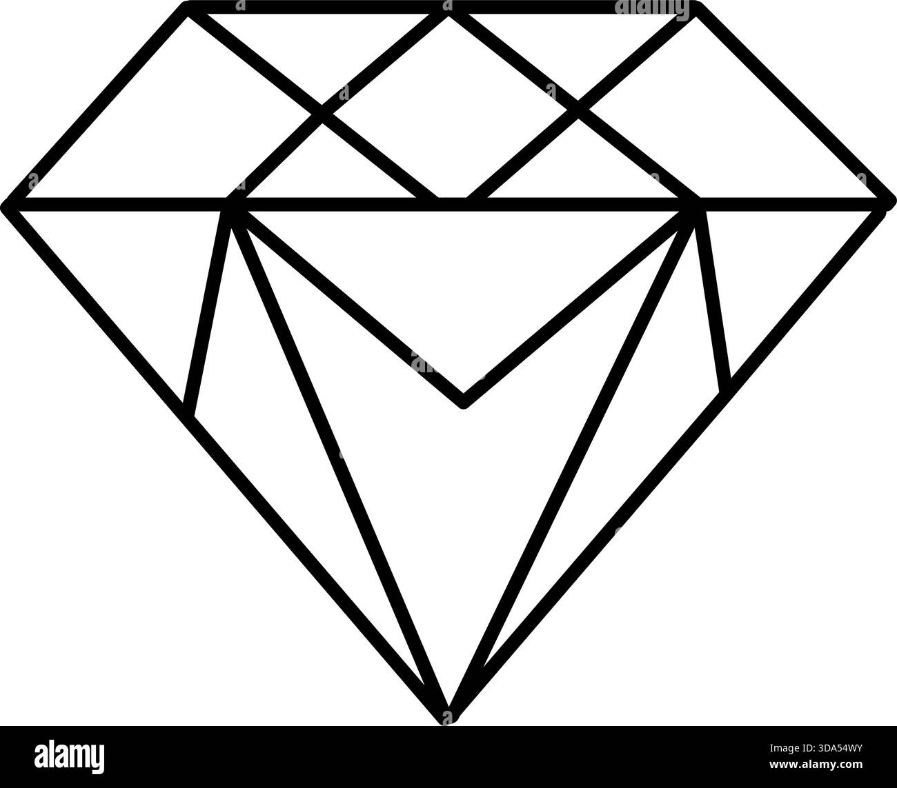Diamond line art icon representing luxury wealth and value Stock Vector ...