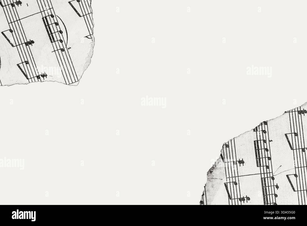 Torn Sheet Music Fragments, sheet music musical notes on aged paper ...