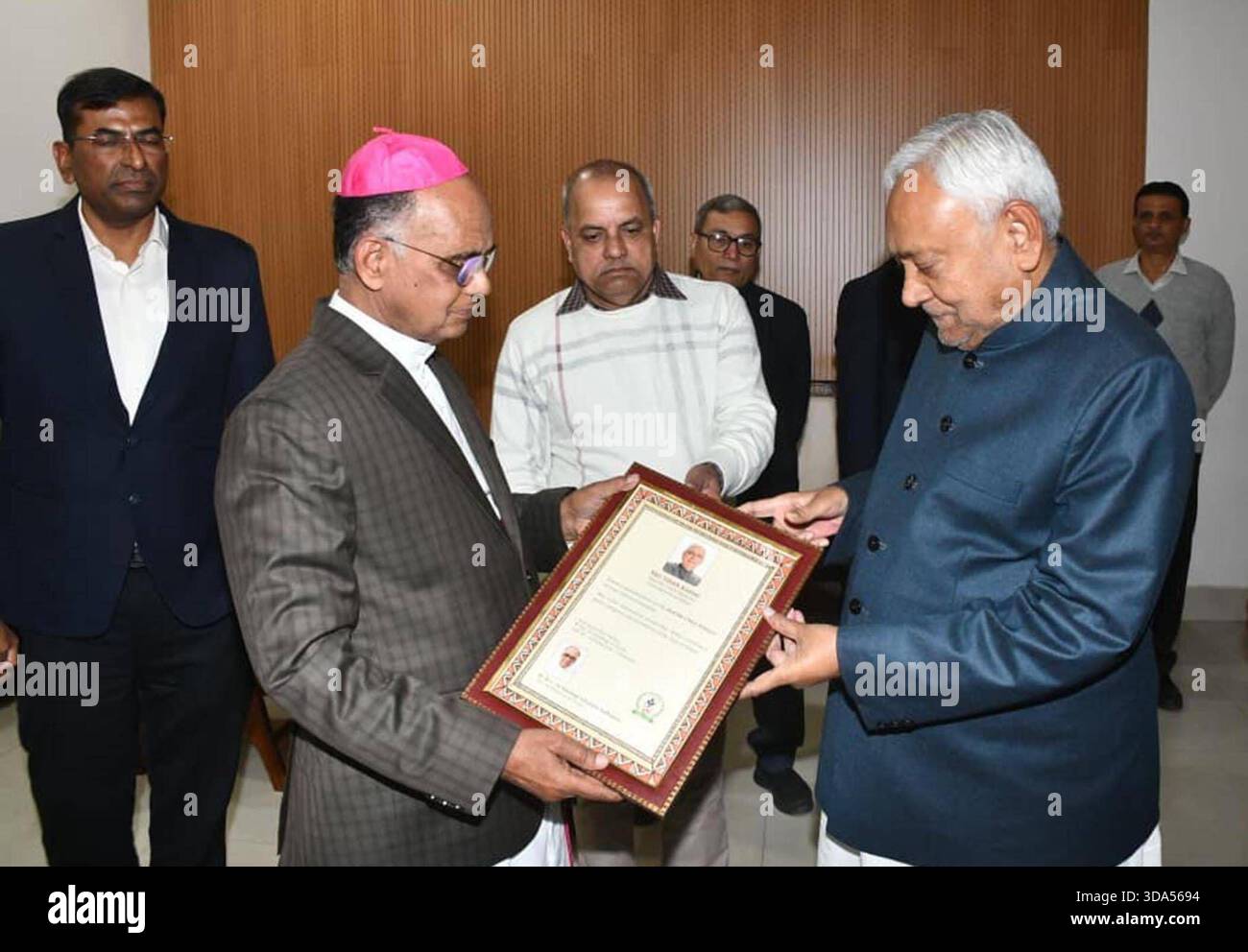 PATNA, INDIA - DECEMBER 8: Bihar Chief Minister Nitish Kumar meeting ...