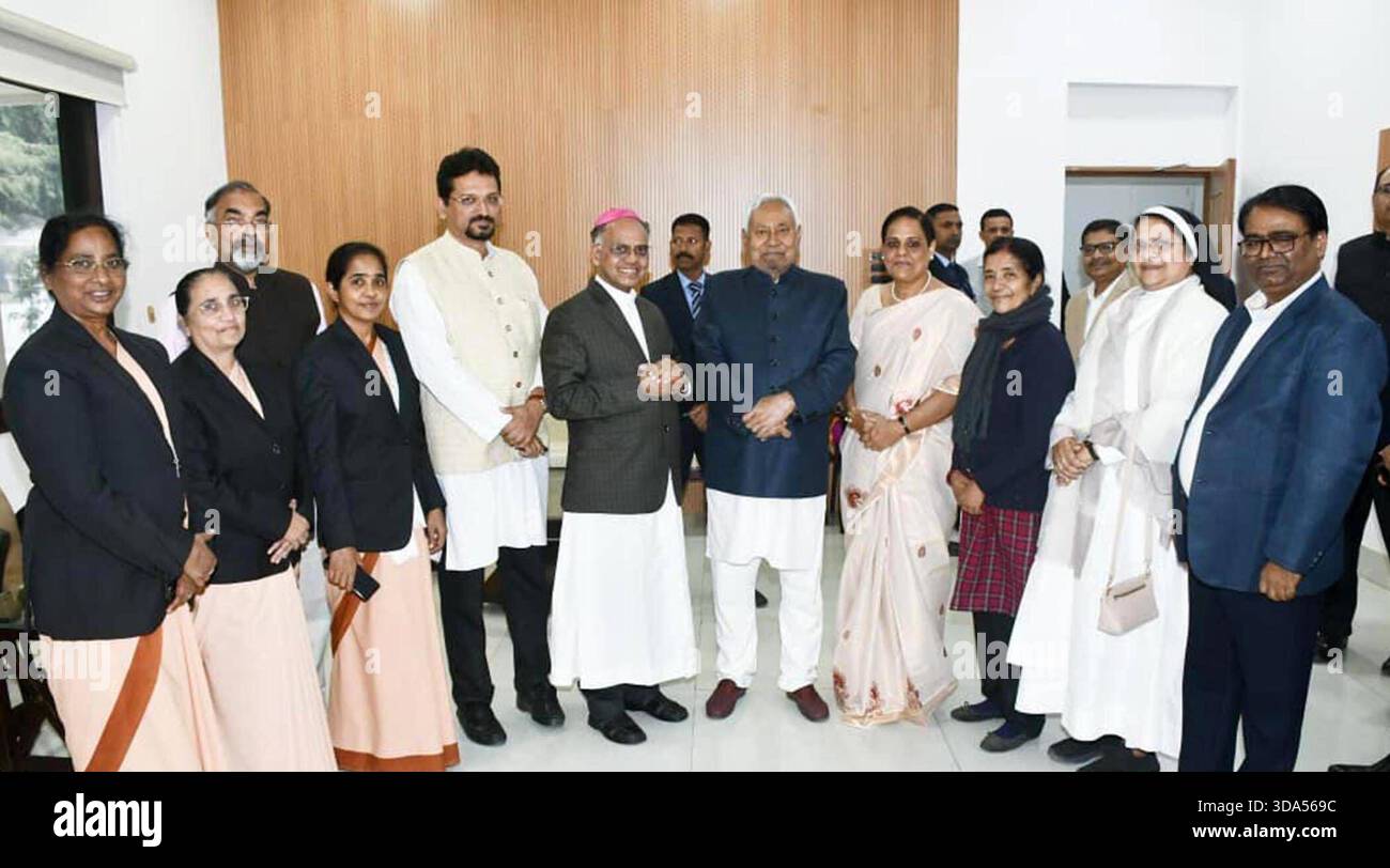 PATNA, INDIA - DECEMBER 8: Bihar Chief Minister Nitish Kumar meeting ...